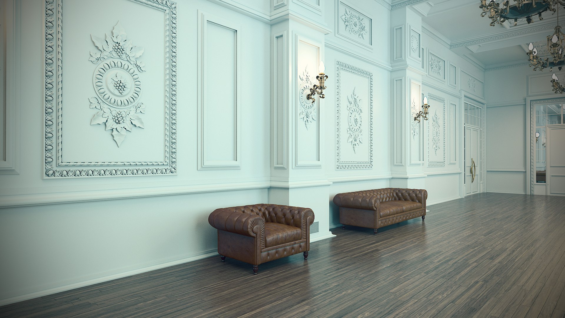 3D classic corridor - TurboSquid 1256513