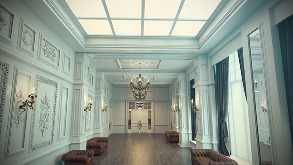 3D classic corridor - TurboSquid 1256513