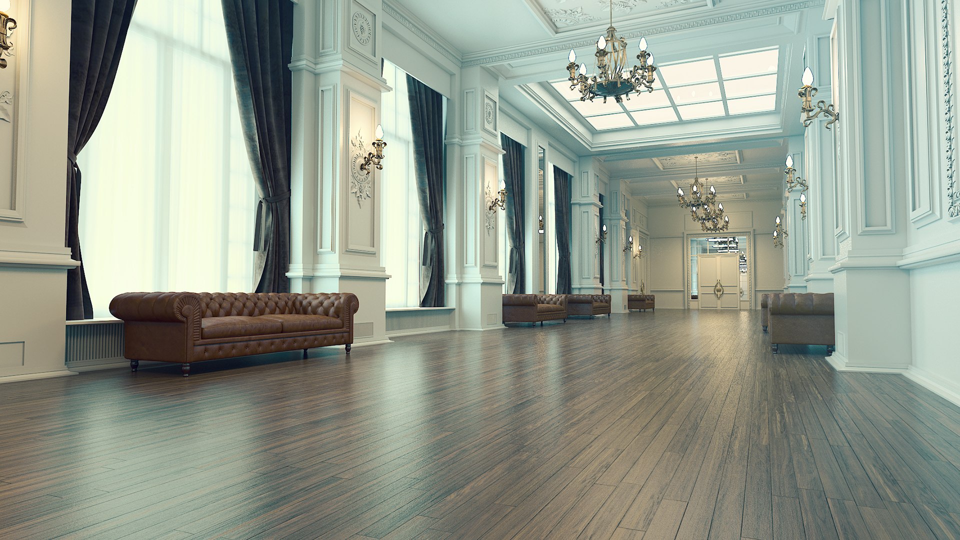 3D classic corridor - TurboSquid 1256513