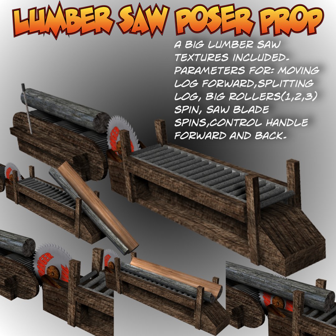 Lumbersaw Lumber Saw 3d Model