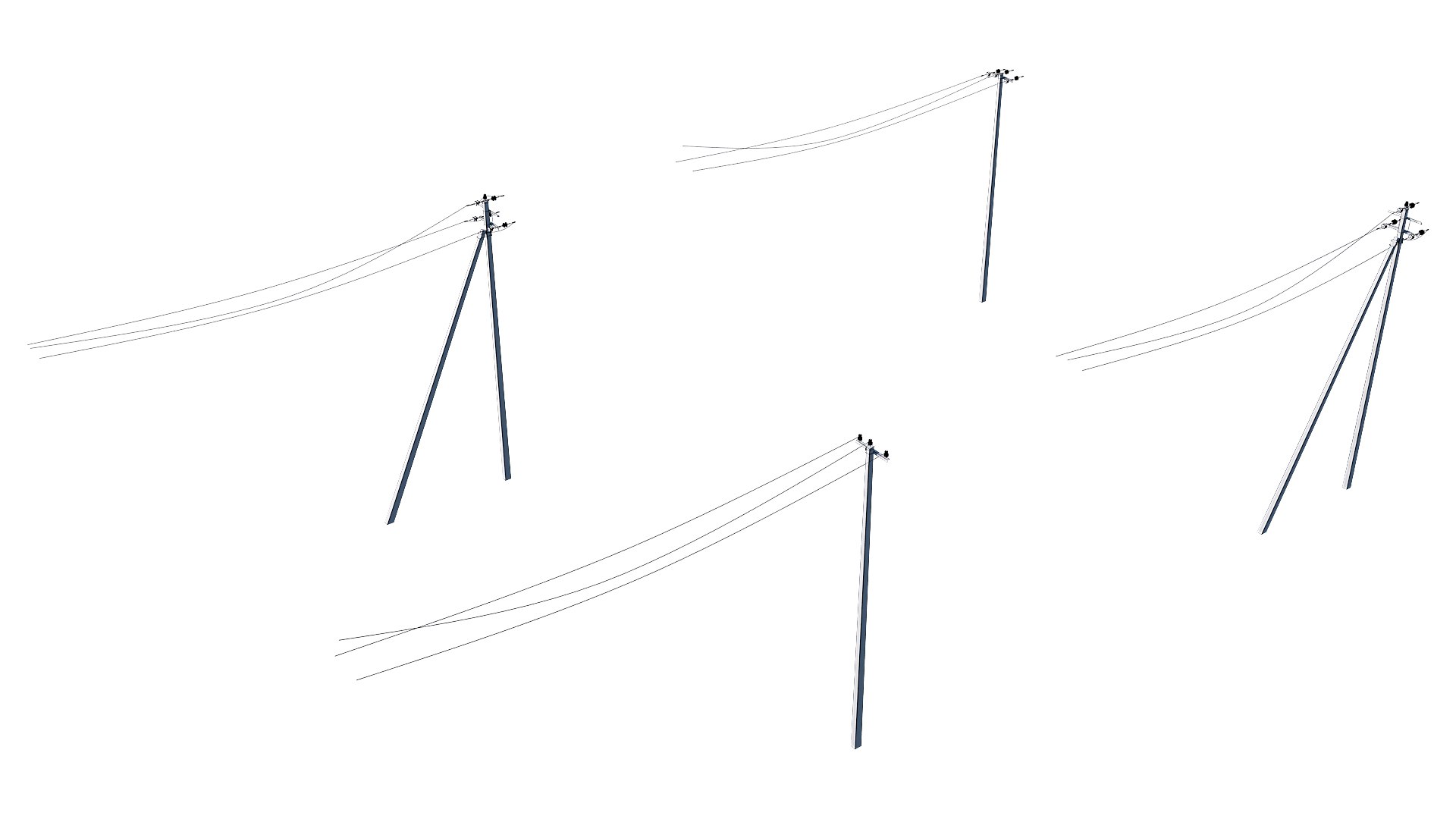 3D Power Line Set Modular - TurboSquid 1735060