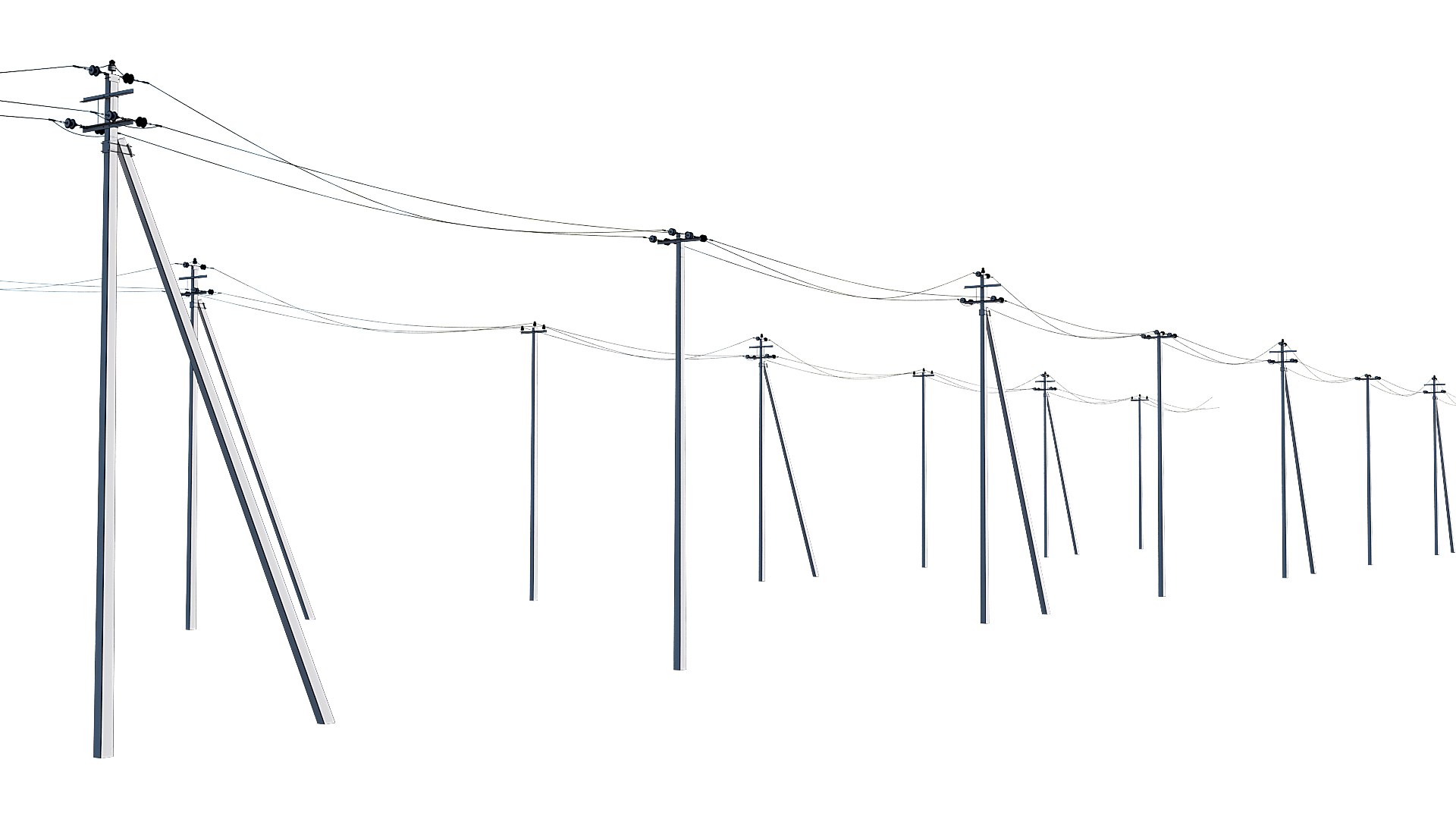 3D Power Line Set Modular - TurboSquid 1735060