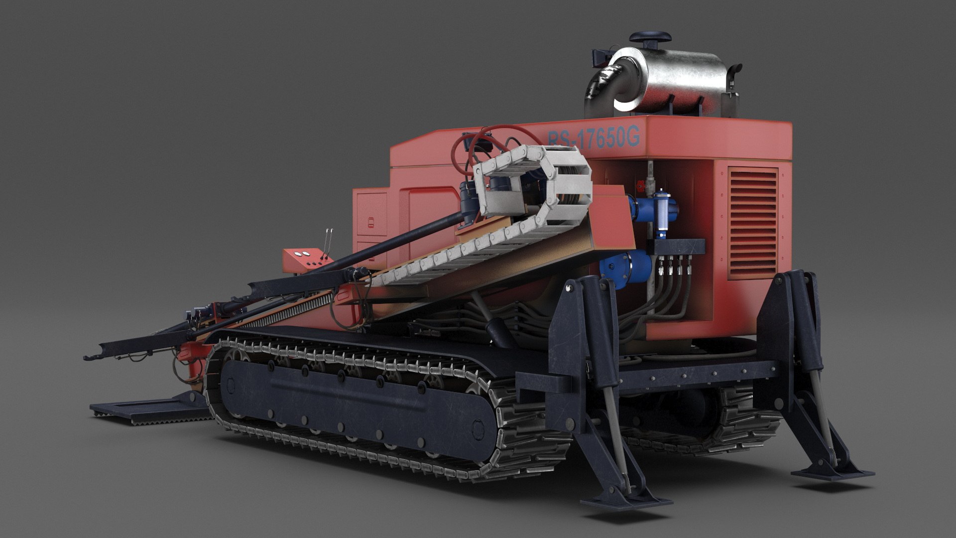 Horizontal Drilling Rig Red 3D - TurboSquid 2323187