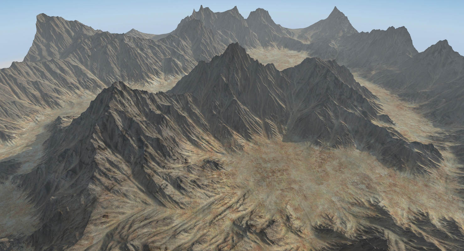 Mountain Range Valley 3D Model - TurboSquid 1238688