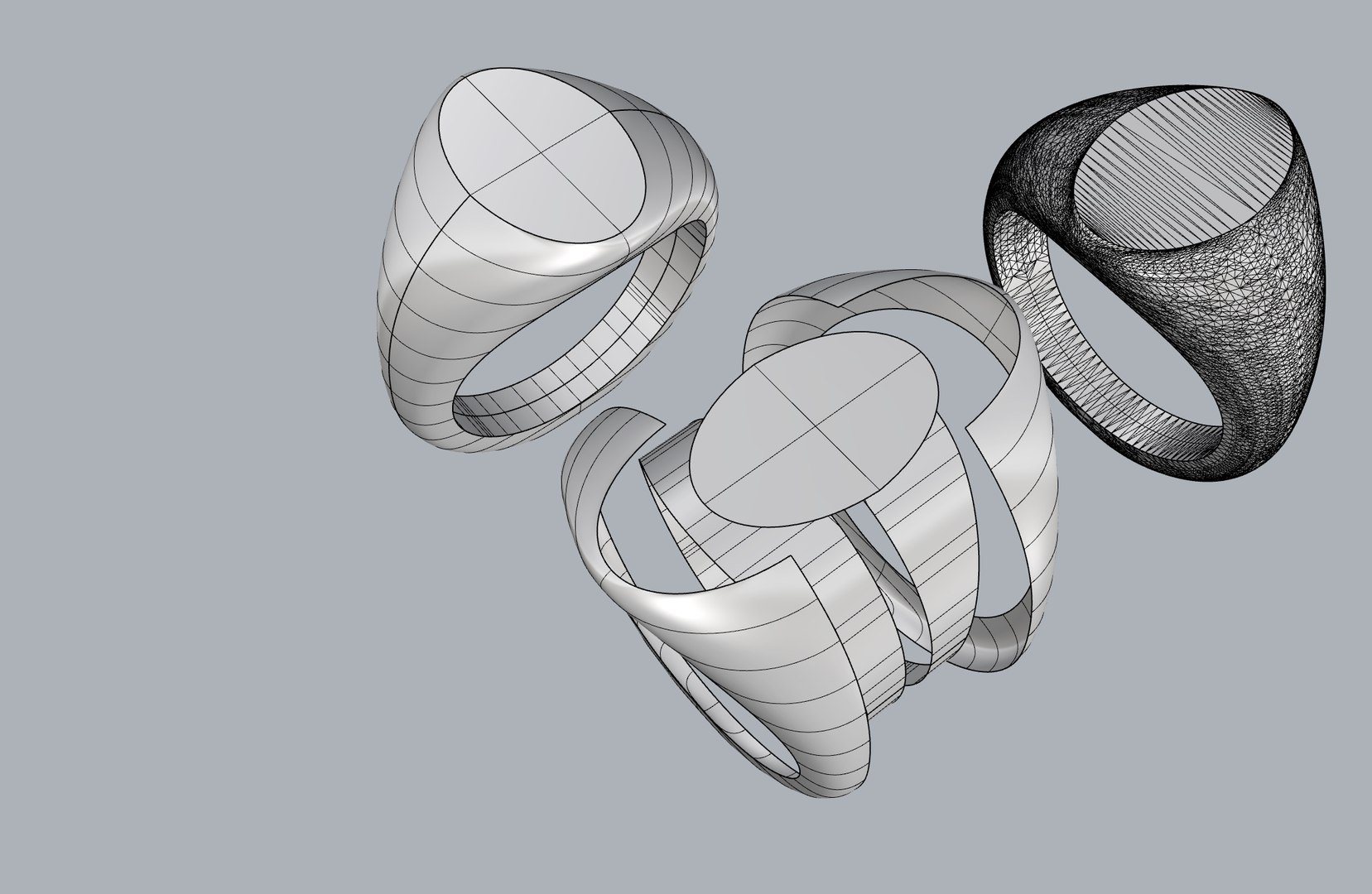 Oval Top Rings Making Program based on Open CASCADE Technology 3D model ...