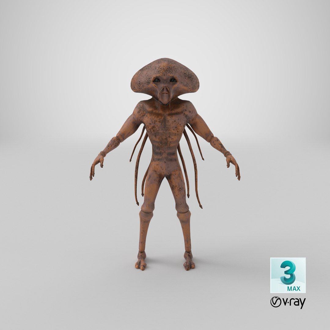 3d sci-fi alien model