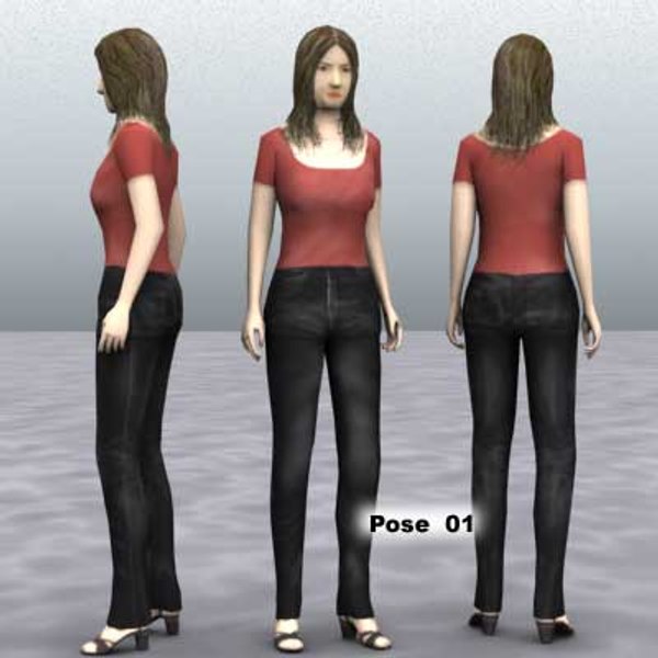 human female girl 3d model