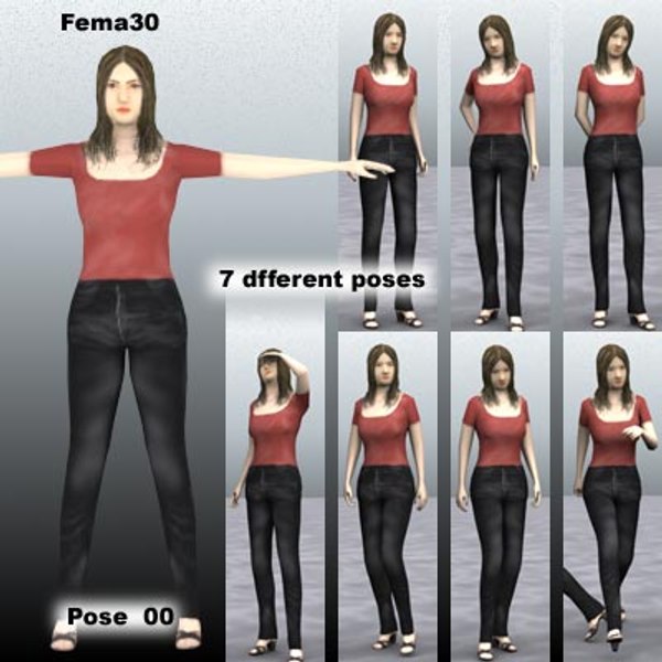 human female girl 3d model