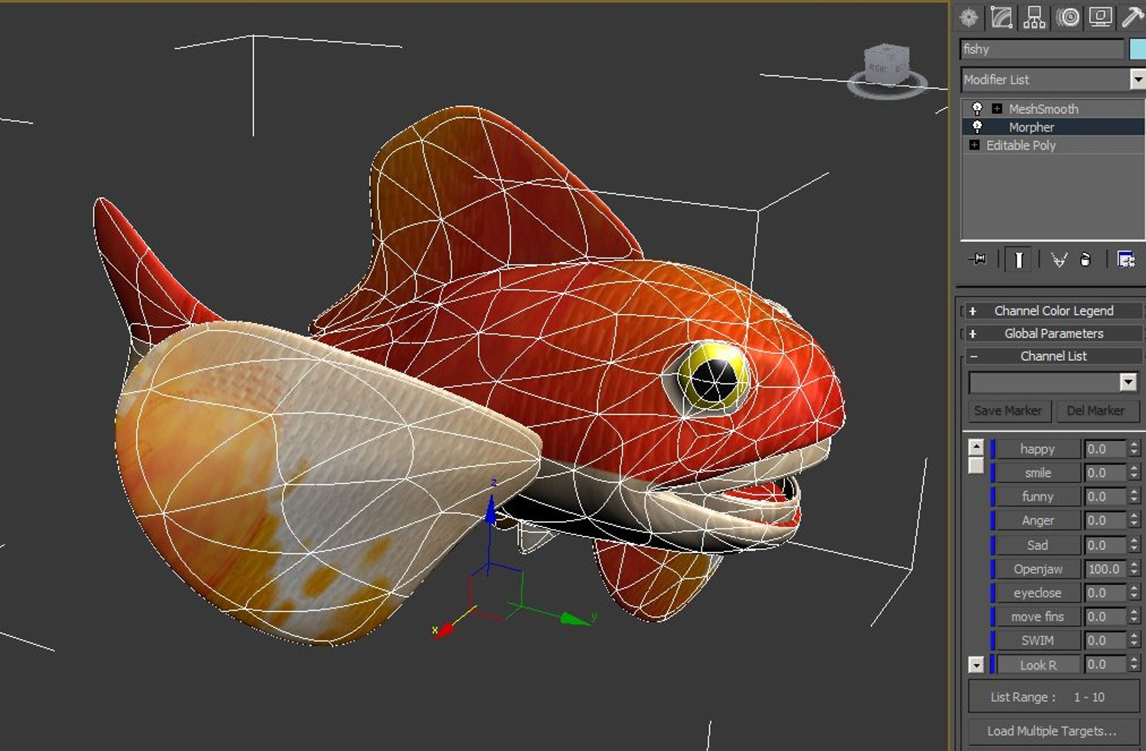 cartoon fish fishy 3d model