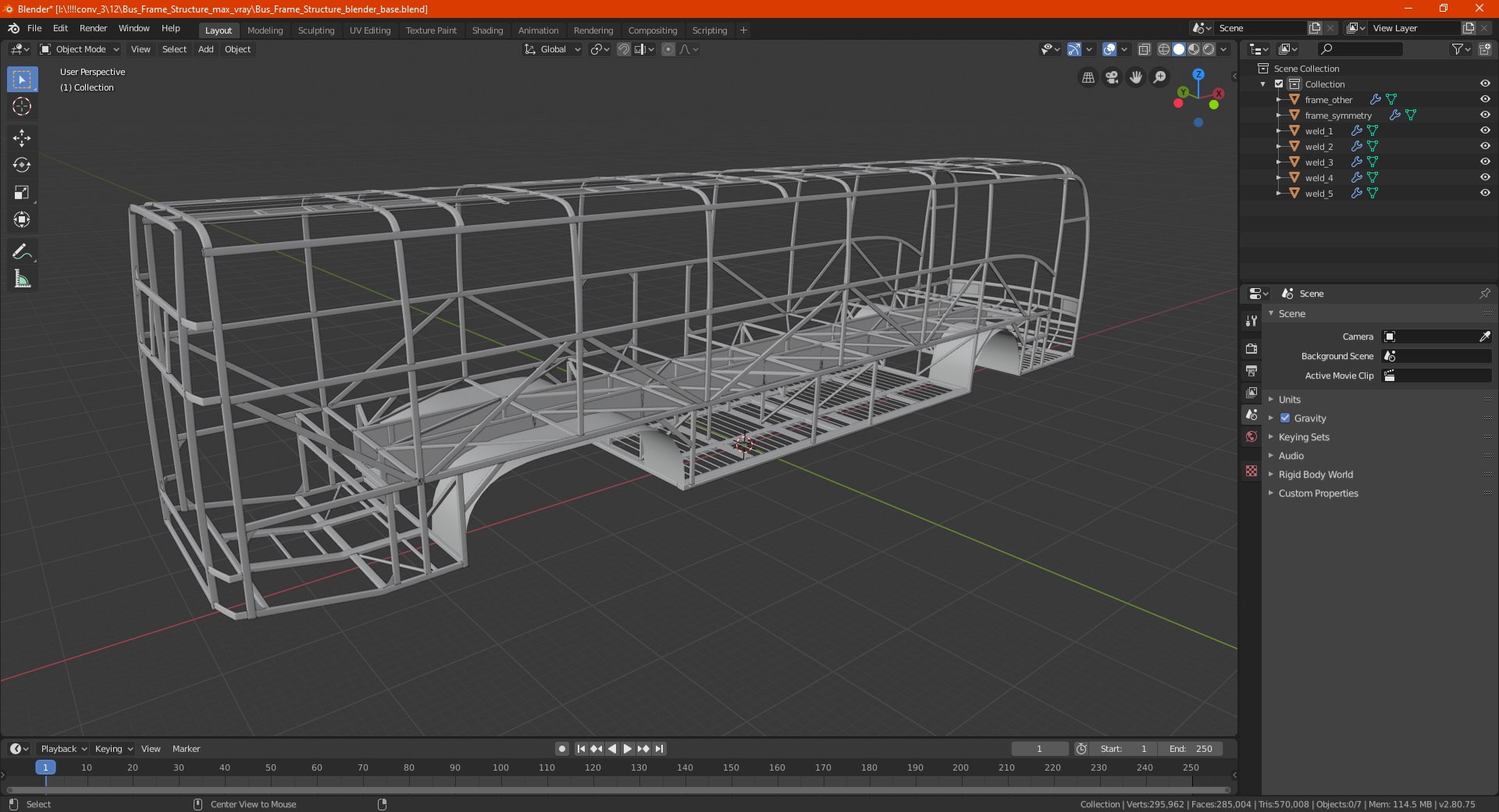 3D Bus Frame Structure - TurboSquid 1595590
