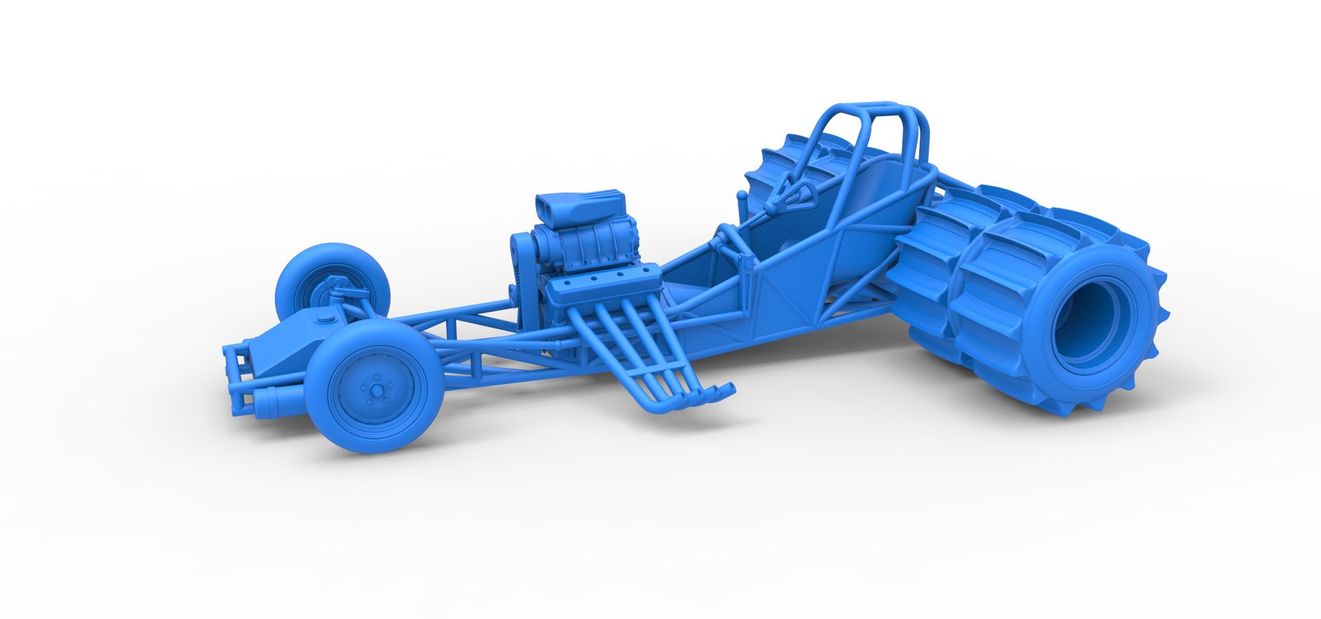 Vintage Funny Car Base For Sand Drag Racing Scale 1 To 25 3D Model ...