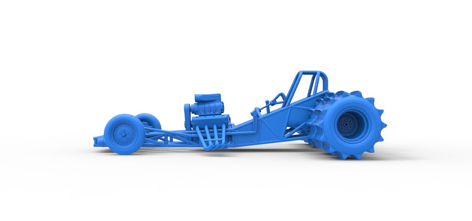 Vintage Funny Car Base For Sand Drag Racing Scale 1 To 25 3D Model ...