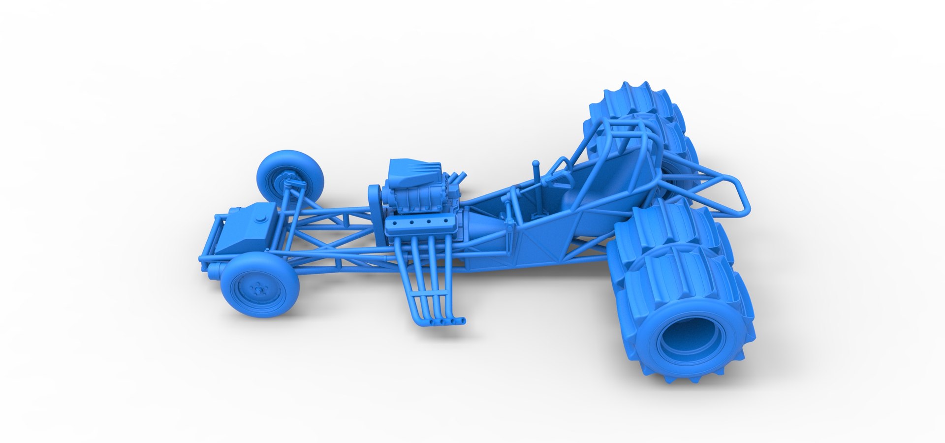 Vintage Funny Car Base For Sand Drag Racing Scale 1 To 25 3D Model ...