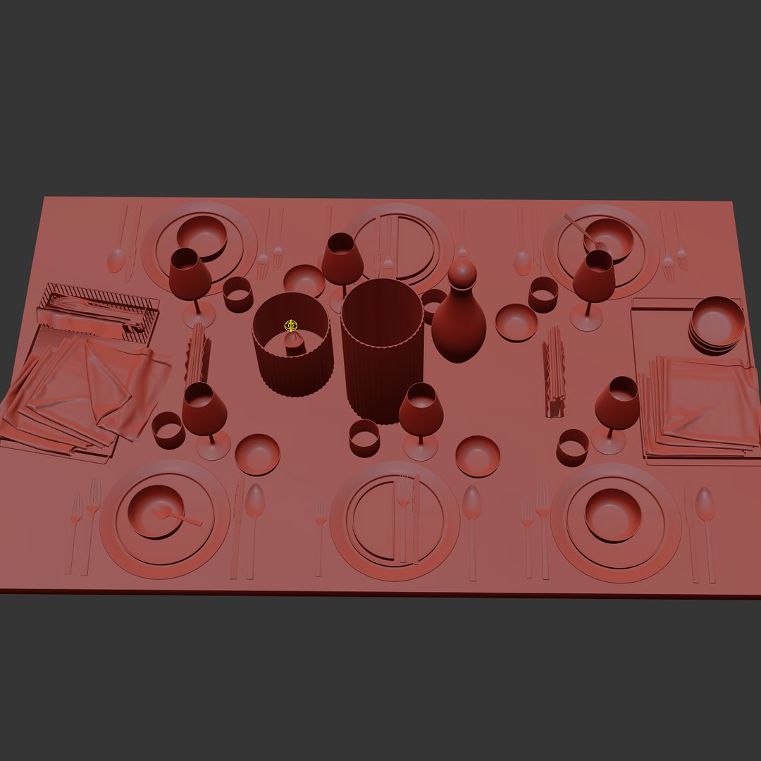 3D Table Set 7 Model - TurboSquid 1368583