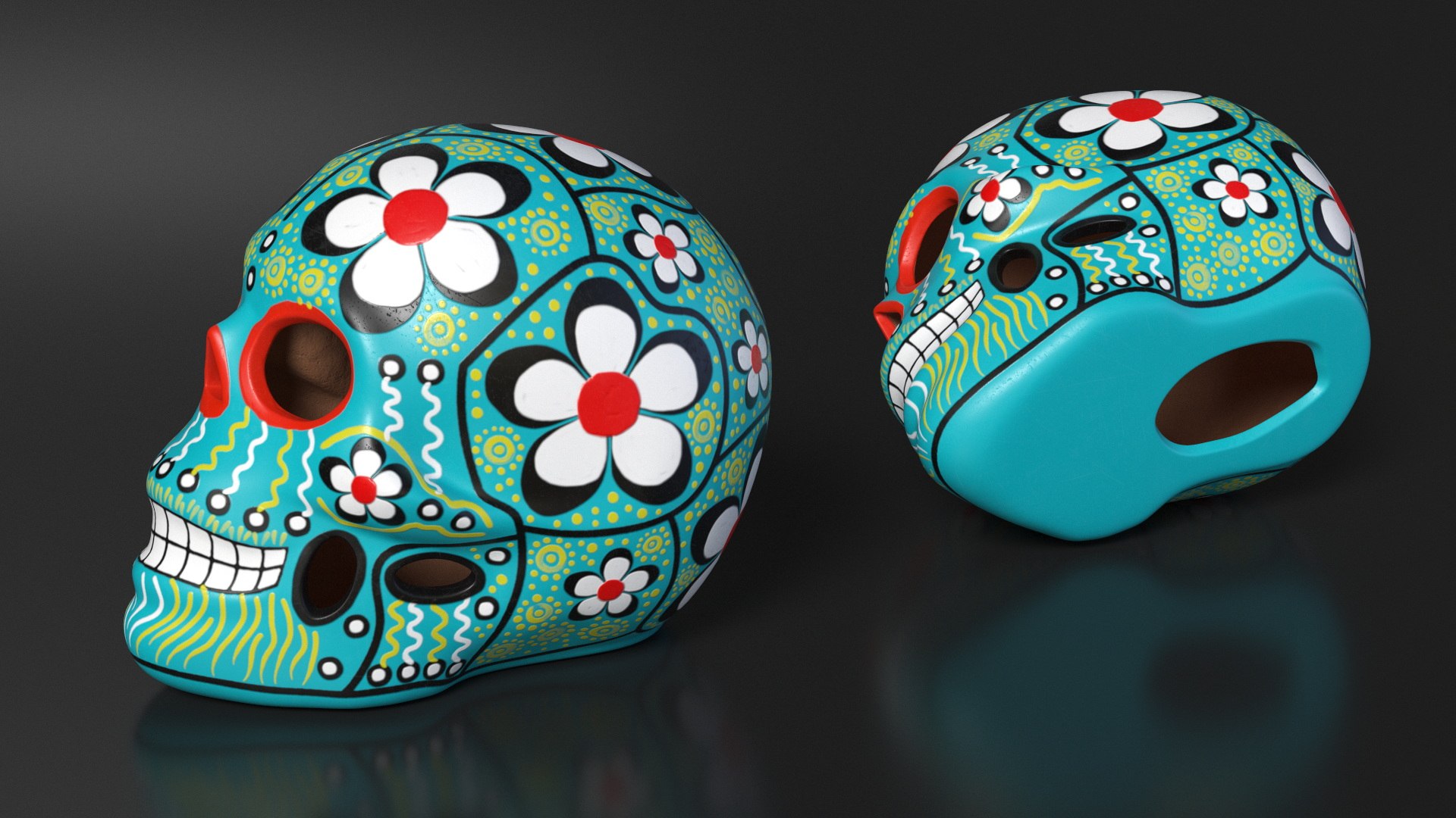 Day Of The Dead Skulls 3D Model - TurboSquid 2354701