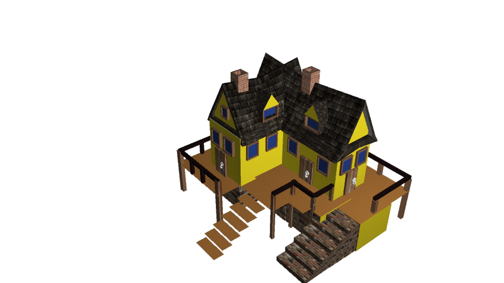 3d Medieval Castle Houses Model