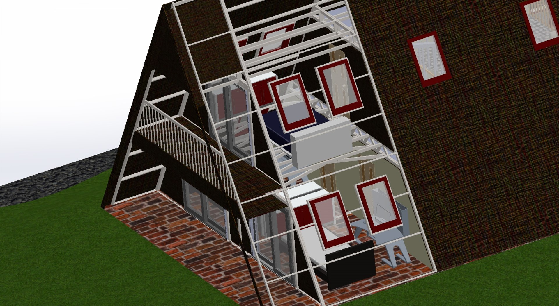 3D Model DUPLEX VILLA MANUFACTURED FROM PROFILE STEEL 155 SQUARE METERS ...