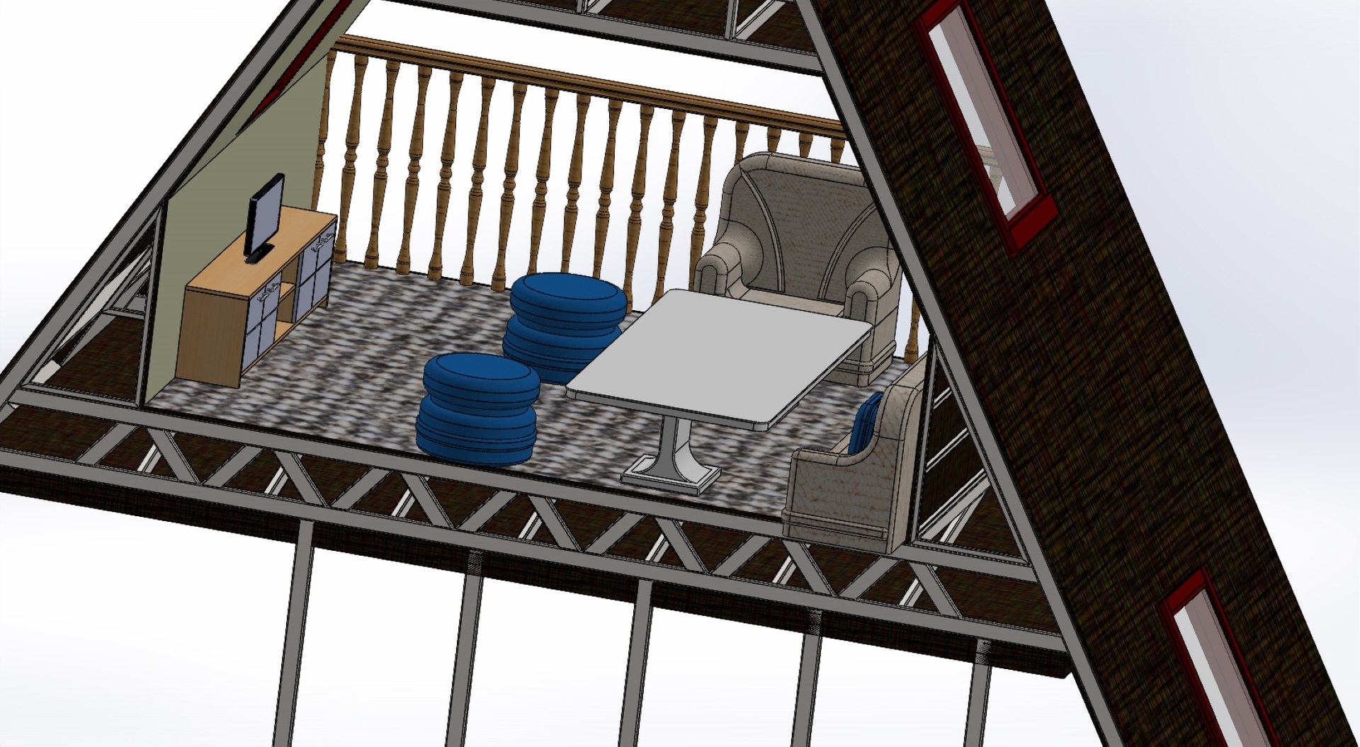 3D Model DUPLEX VILLA MANUFACTURED FROM PROFILE STEEL 155 SQUARE METERS ...