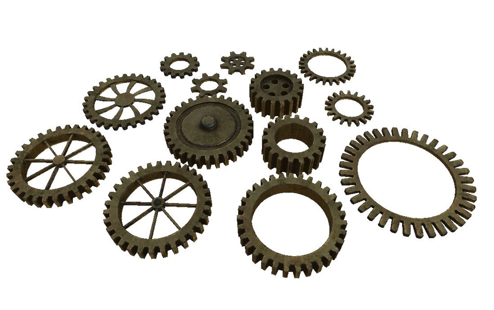 3D Set Gears 4 Basic - TurboSquid 1428289