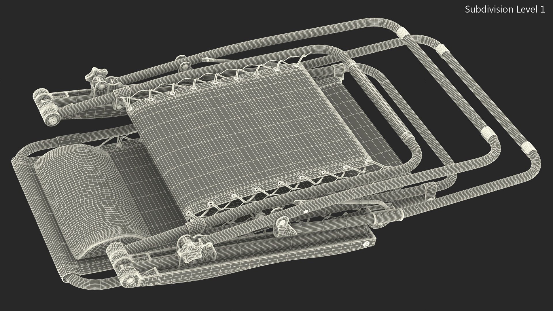 Black Lounge Chair in Folded State 3D model - TurboSquid 2149919