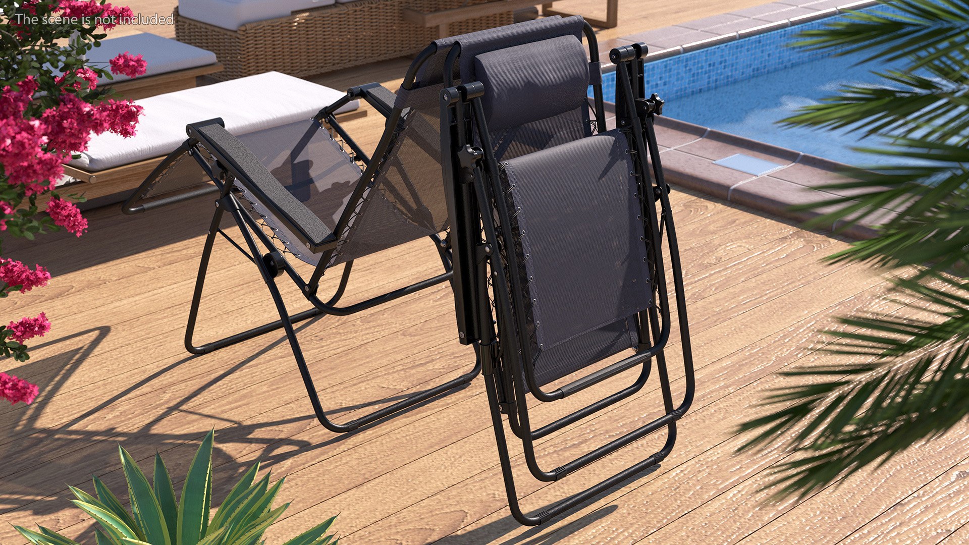 Black Lounge Chair In Folded State 3D Model - TurboSquid 2149919