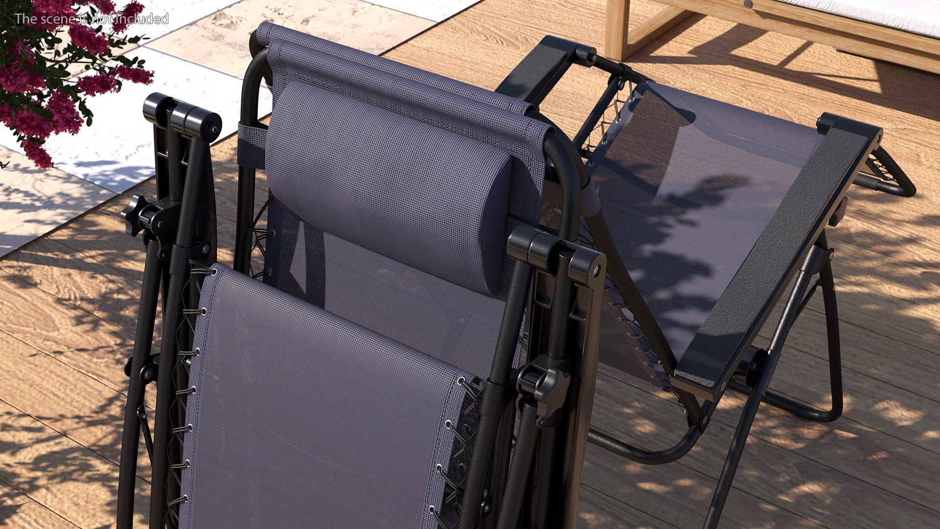 Black Lounge Chair In Folded State 3D Model - TurboSquid 2149919