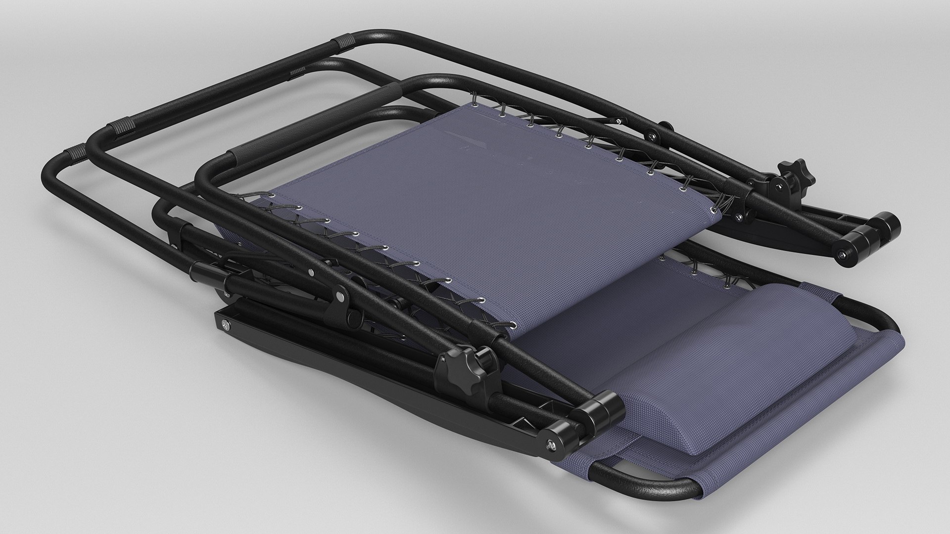 Black Lounge Chair In Folded State 3D Model - TurboSquid 2149919