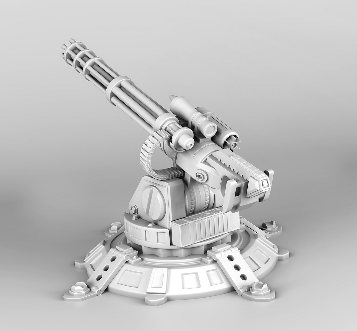 Gun turret 3D model - TurboSquid 1671348