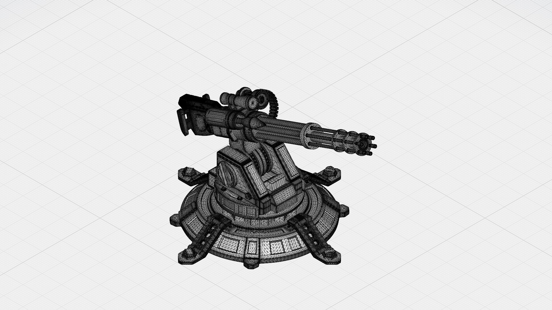 Gun turret 3D model - TurboSquid 1671348