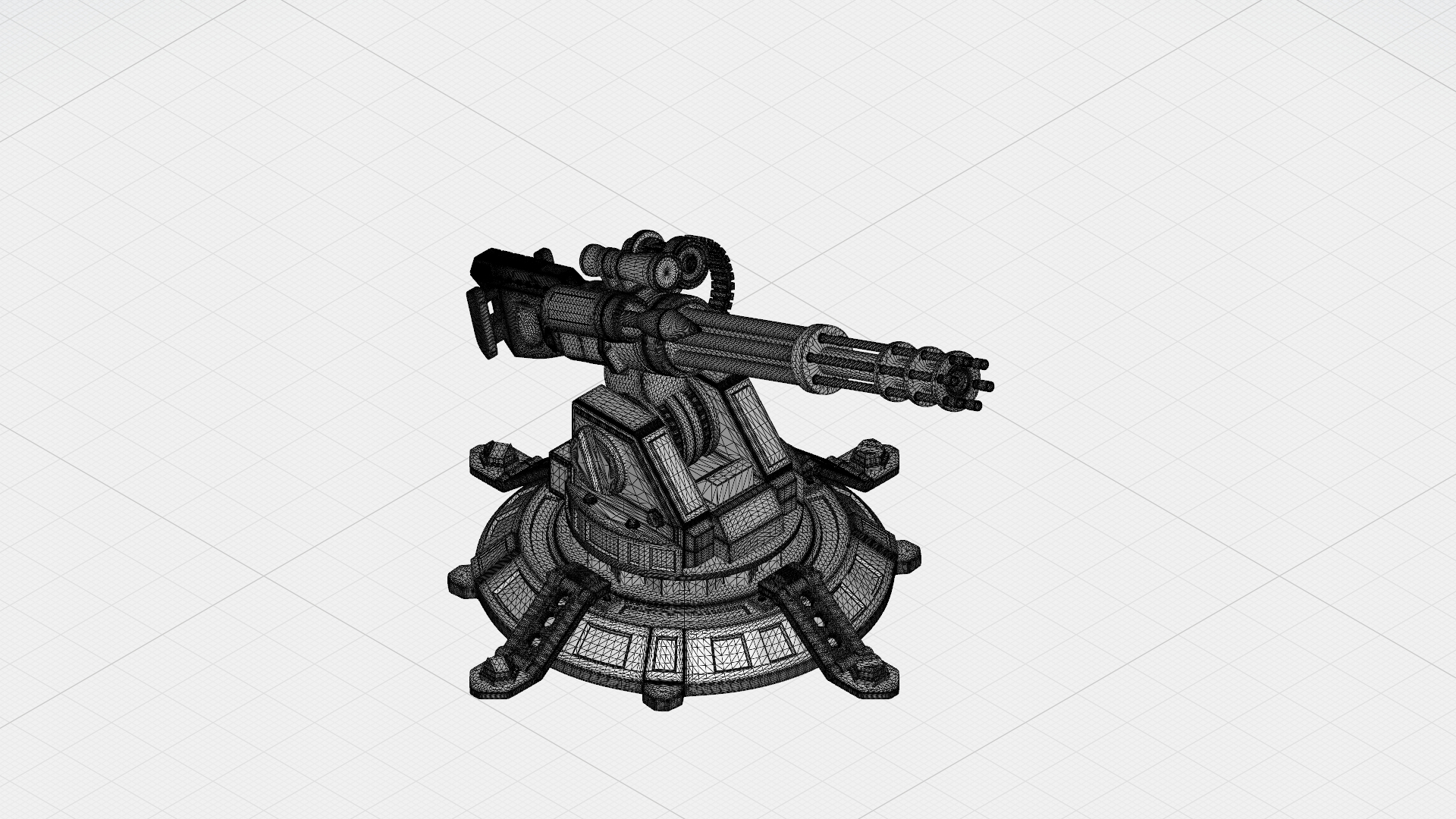 Gun turret 3D model - TurboSquid 1671348