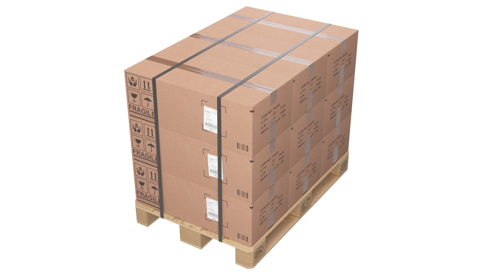 Pallet With Boxes Model - TurboSquid 1991153