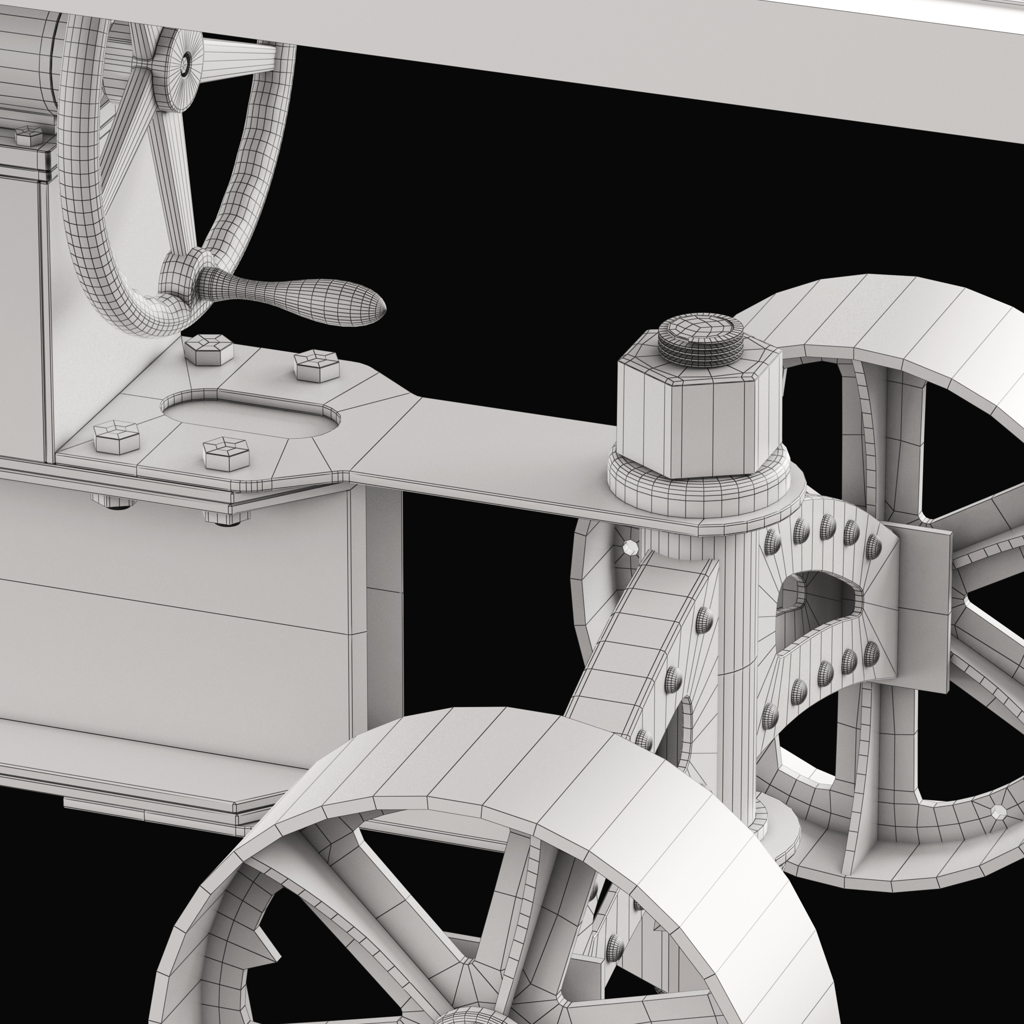Dining table train crank 3D model - TurboSquid 1174528