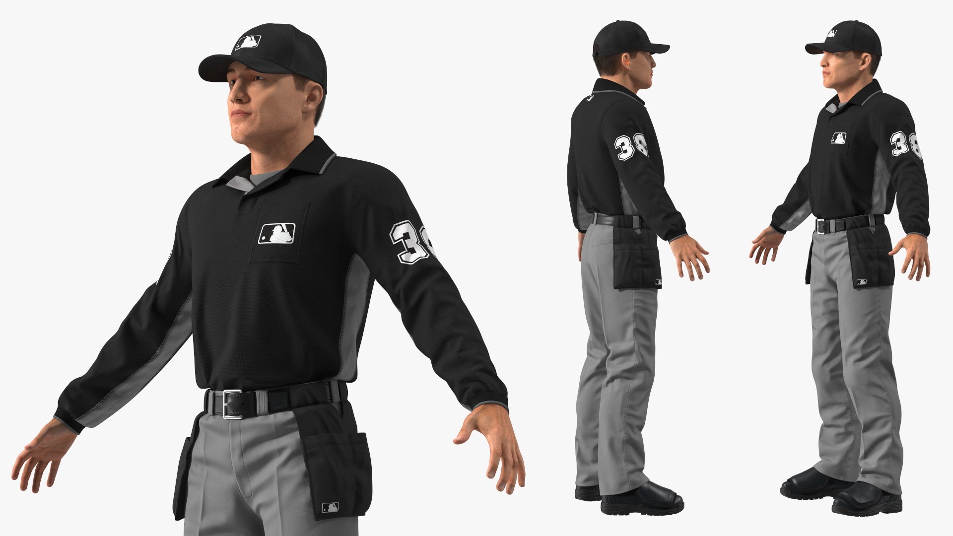 Baseball Umpire In Cap Basic Pose Fur 3D Model - TurboSquid 2191769