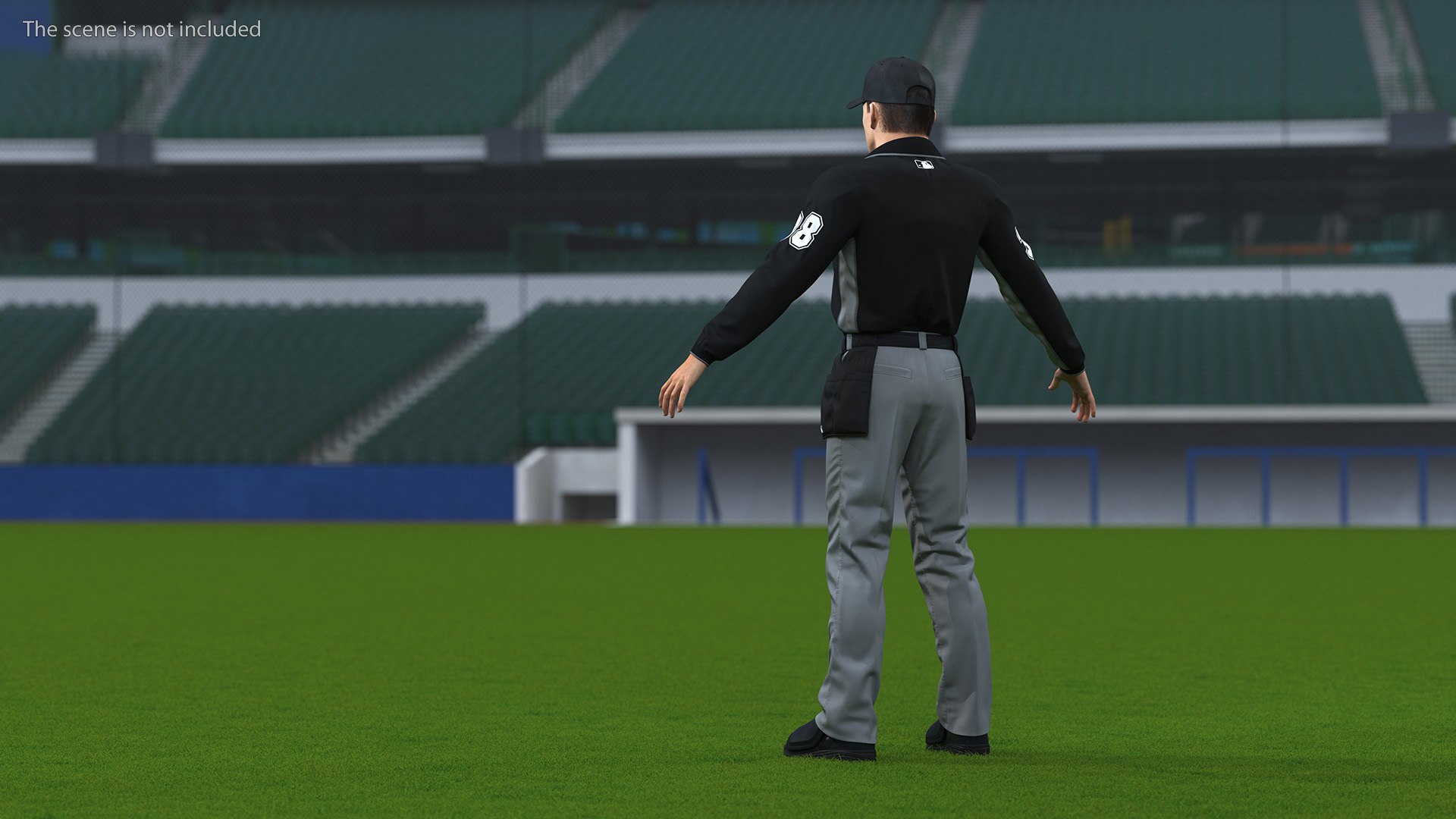 Baseball Umpire In Cap Basic Pose Fur 3D Model - TurboSquid 2191769