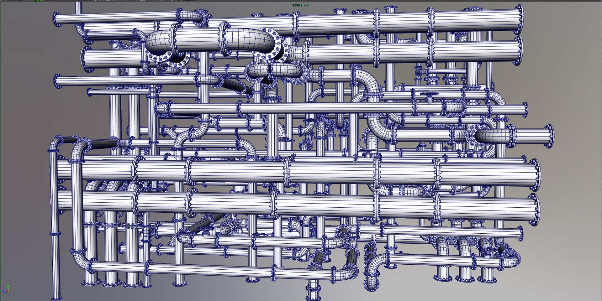 3d Pipes Model