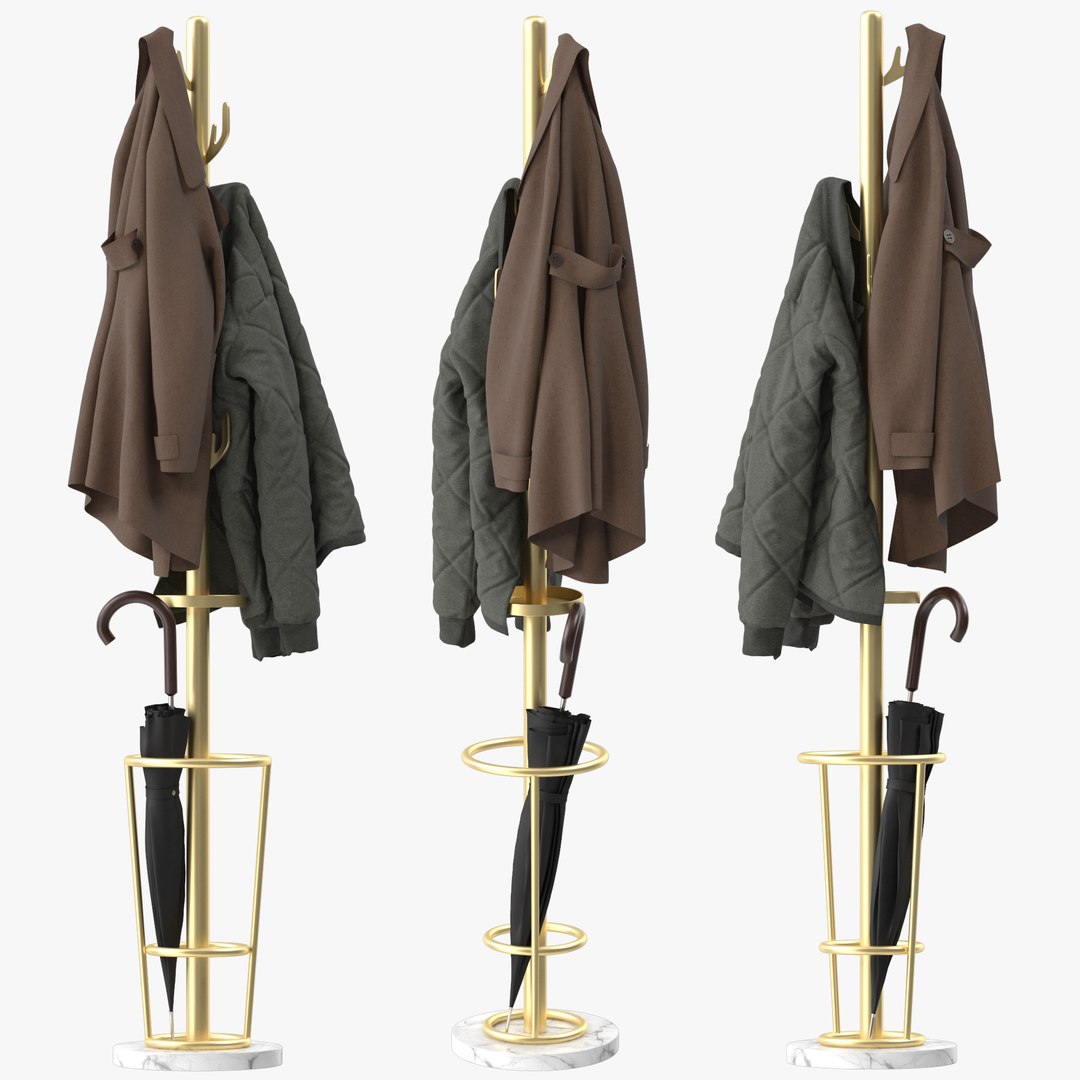 3D Standing Creative Metal Coat Rack - TurboSquid 2030905