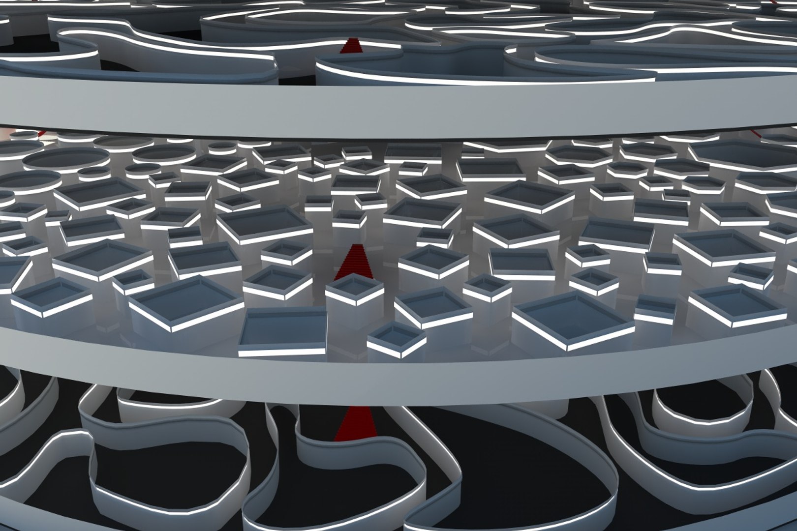 Futuristic Multi Level Labyrinth 3d 3ds