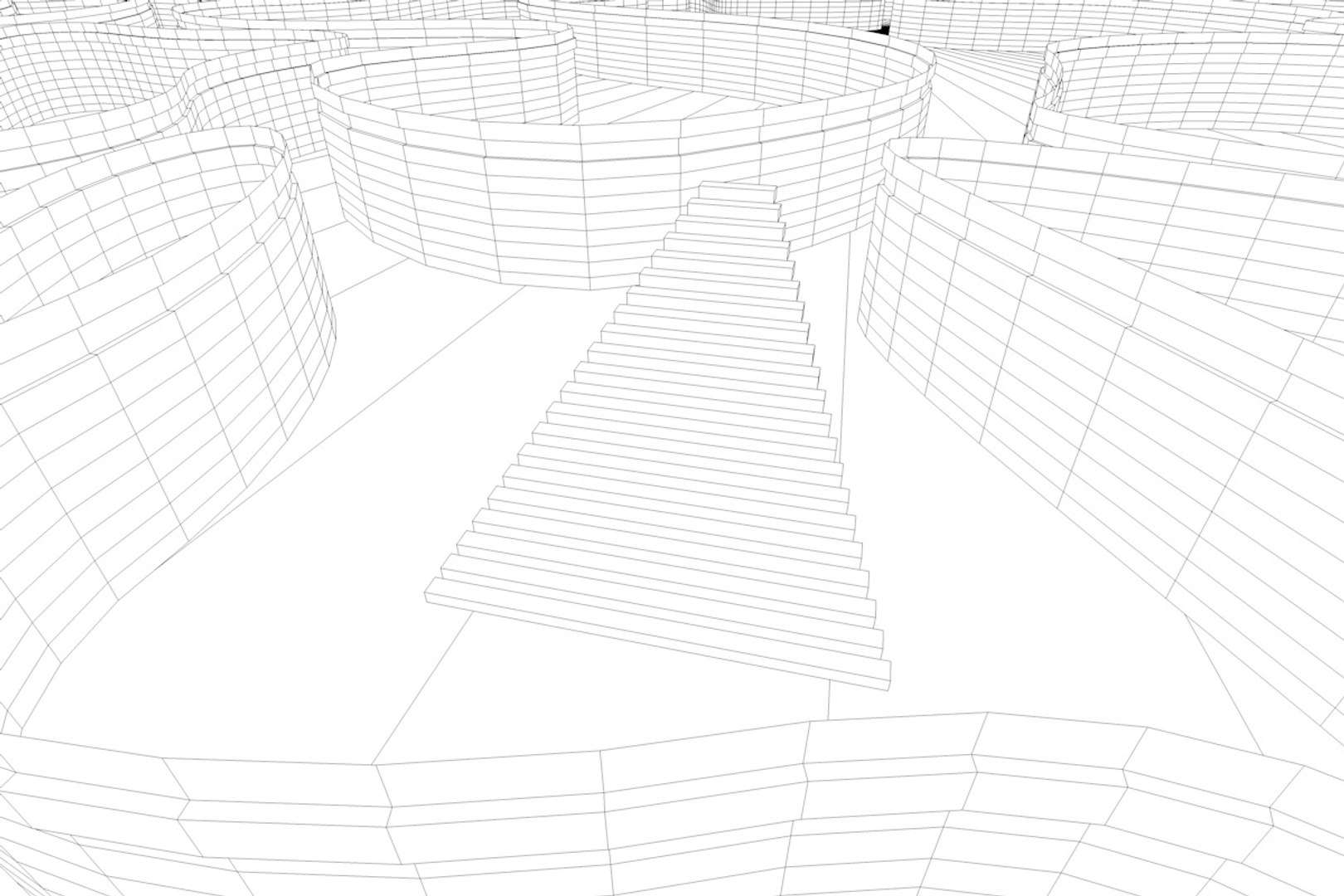 Futuristic Multi Level Labyrinth 3d 3ds