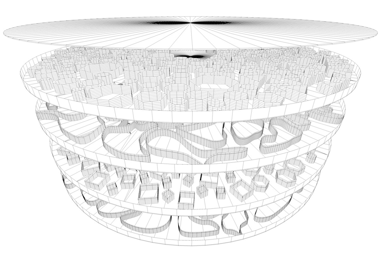 Futuristic Multi Level Labyrinth 3d 3ds