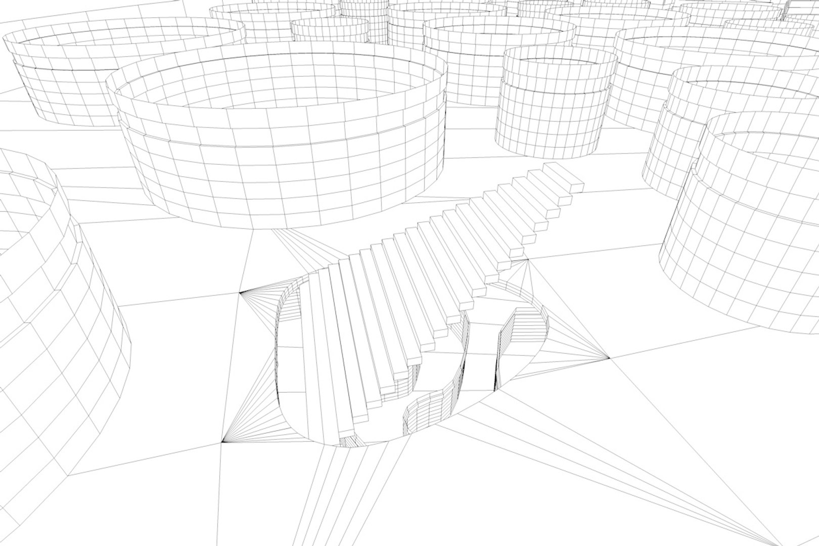 Futuristic Multi Level Labyrinth 3d 3ds