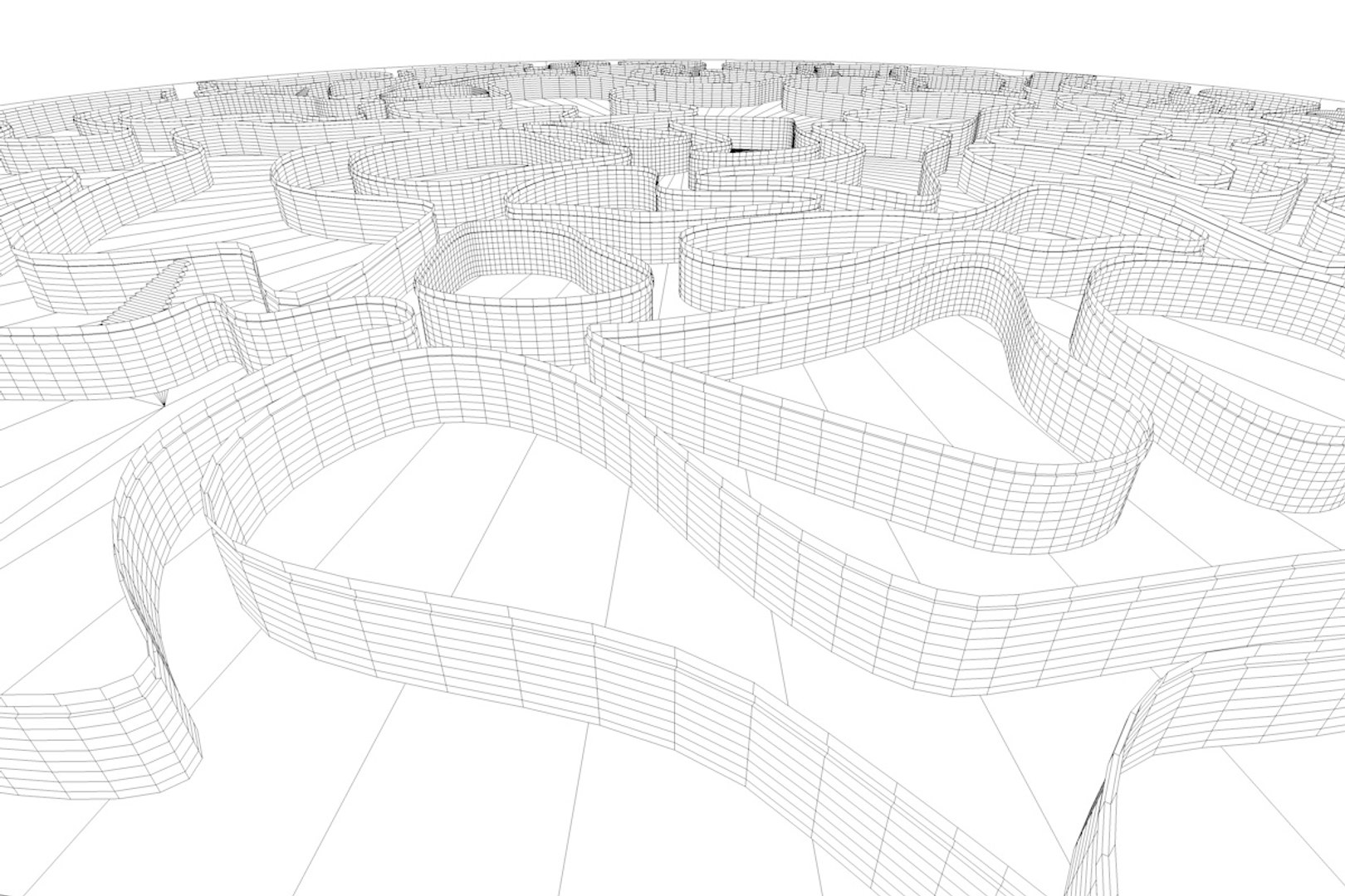 Futuristic Multi Level Labyrinth 3d 3ds