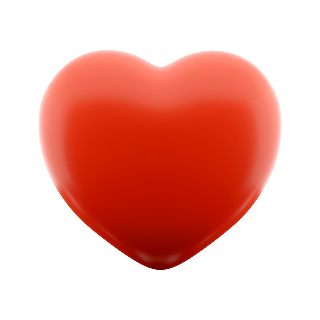 Red Heart Shape Icon 3D - TurboSquid 2074169