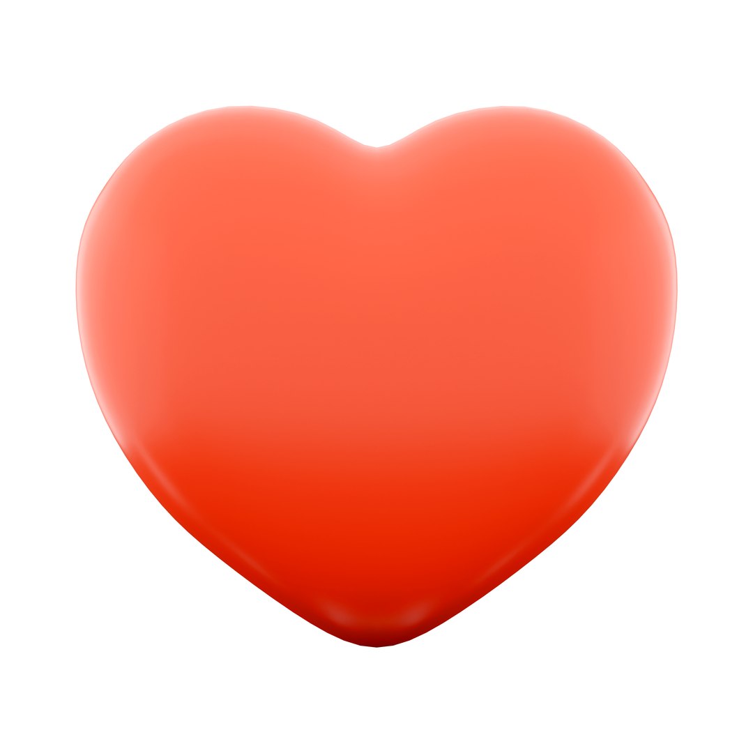 Red Heart Shape Icon 3D - TurboSquid 2074169