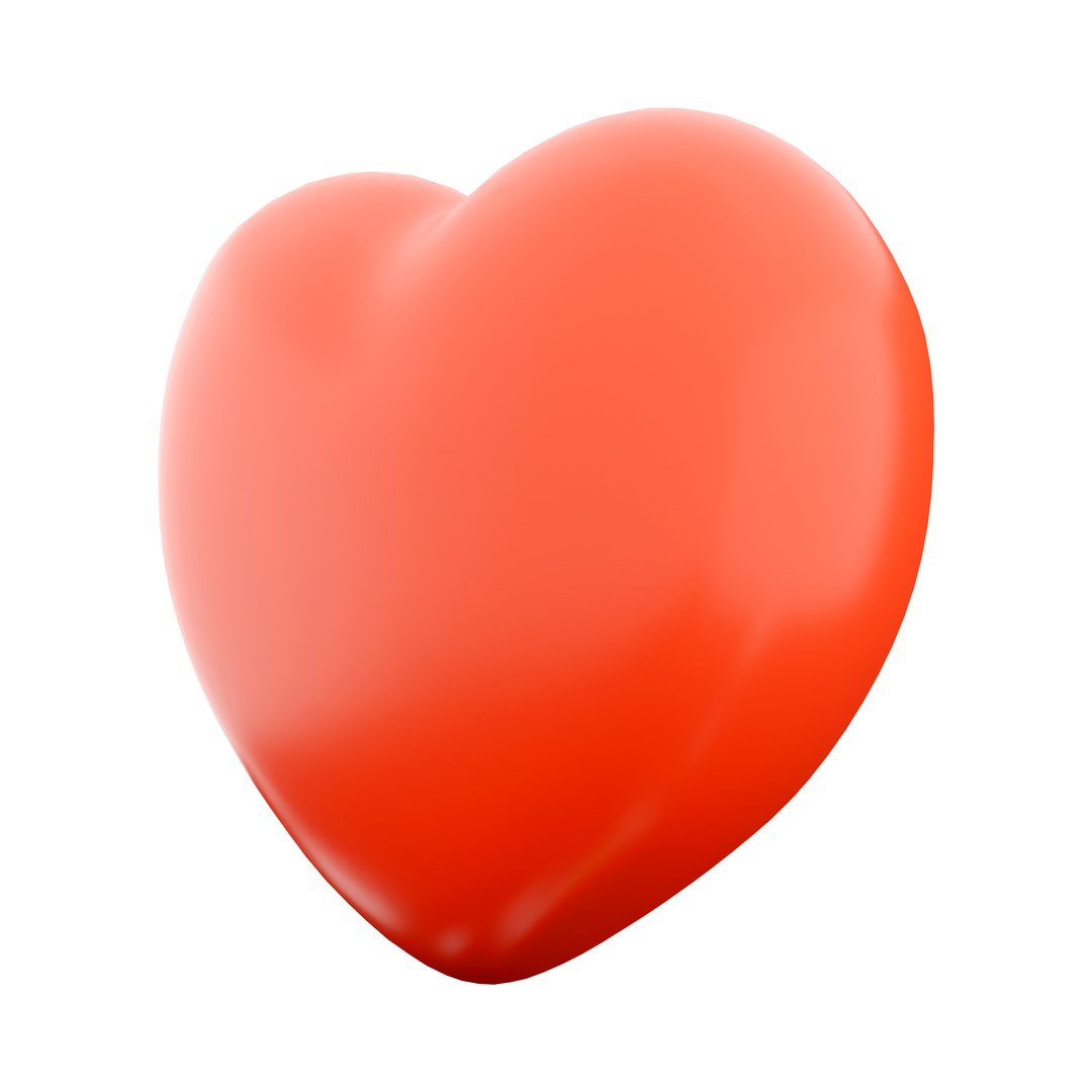 Red Heart Shape Icon 3D - TurboSquid 2074169