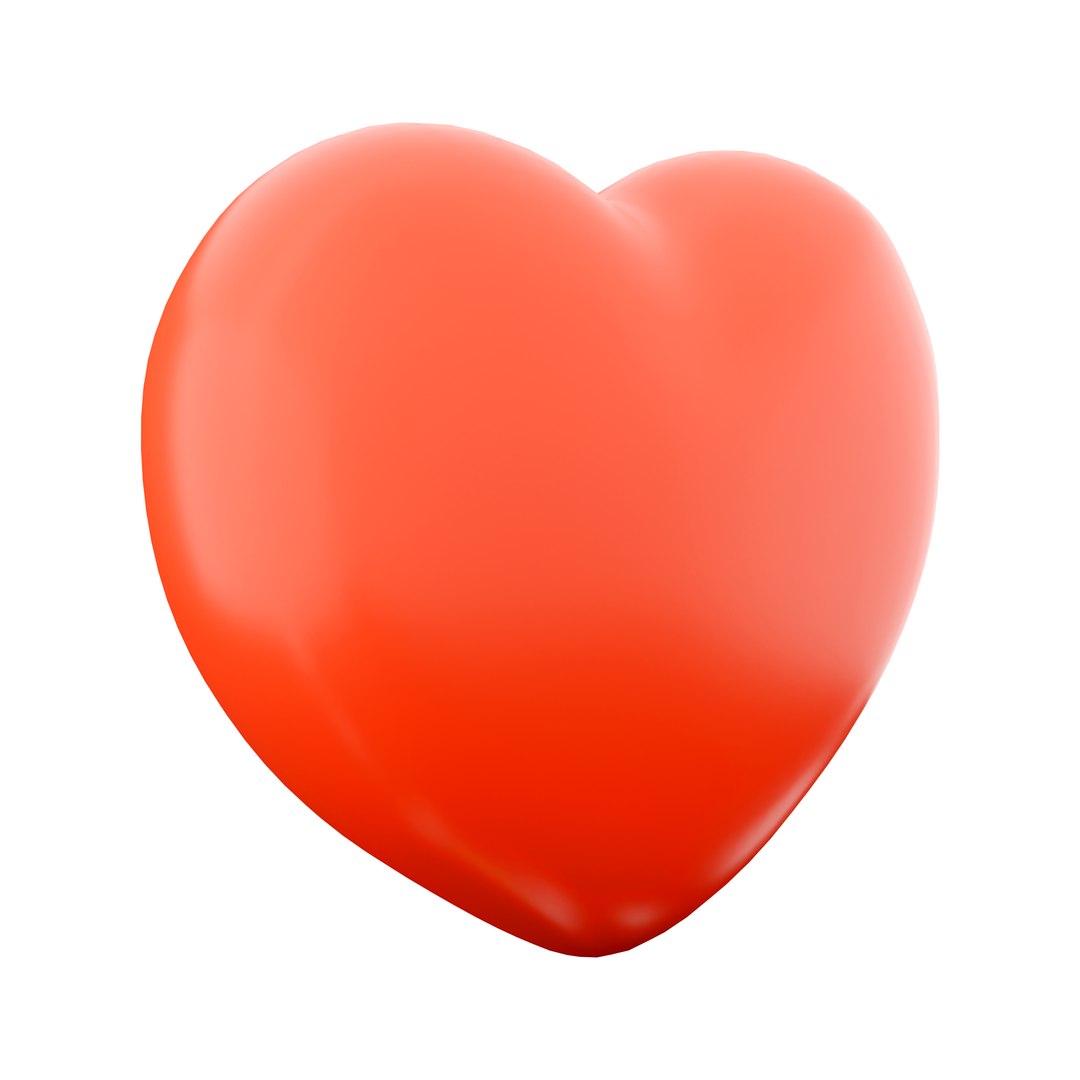 Red Heart Shape Icon 3D - TurboSquid 2074169