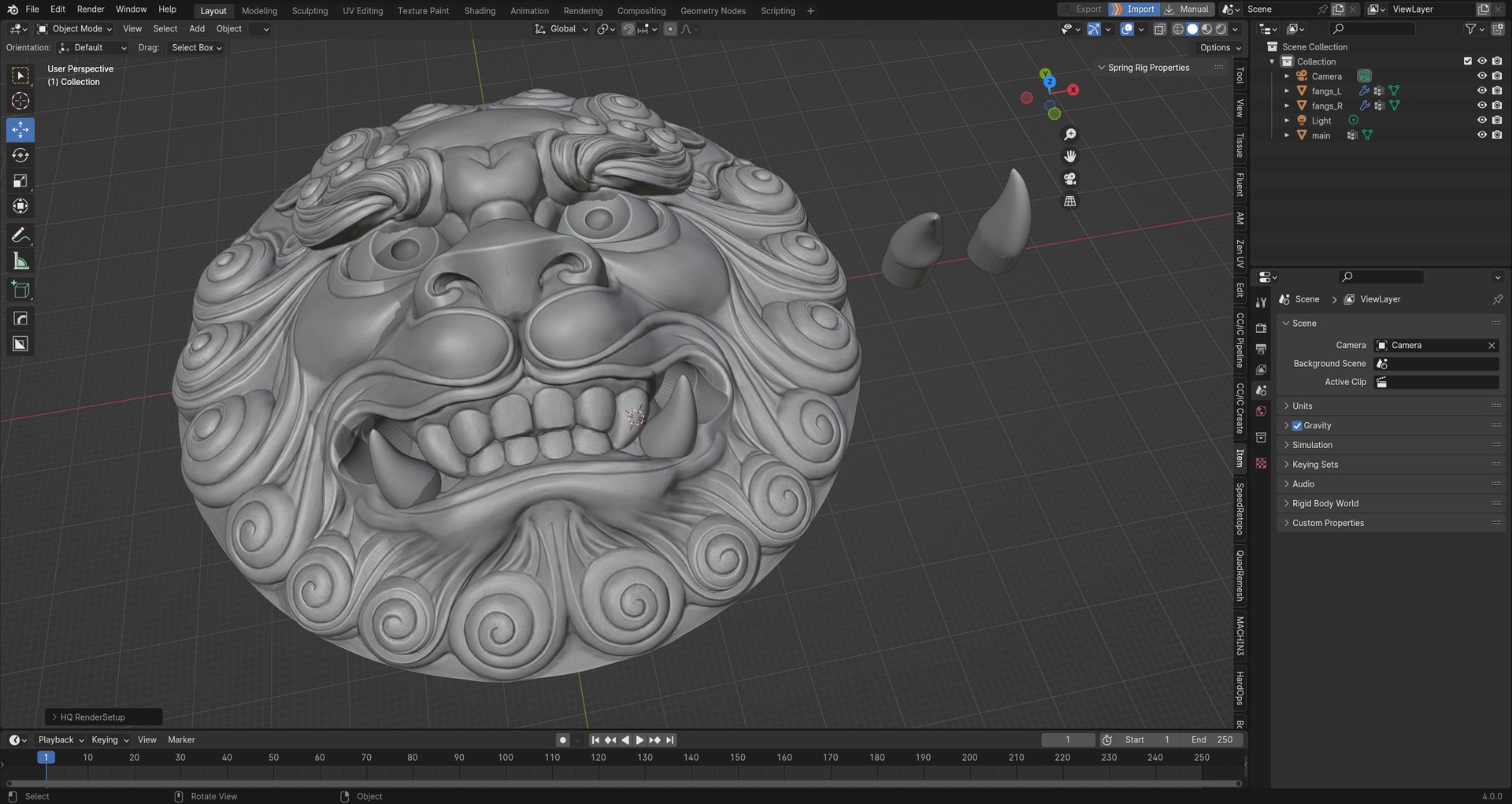 Ancient Chinese Traditional Culture Lion Head Relief Shield 3D ...