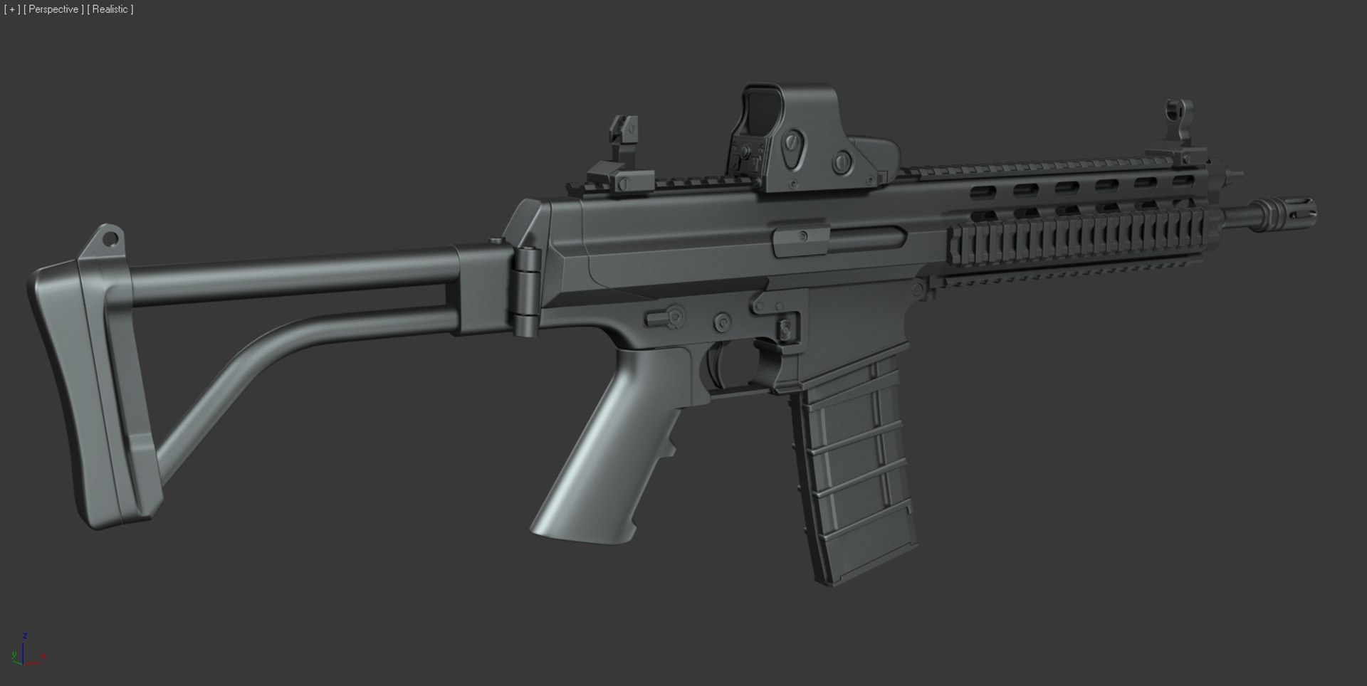 3d Model Robinson Xcr Weapon Assault Rifle