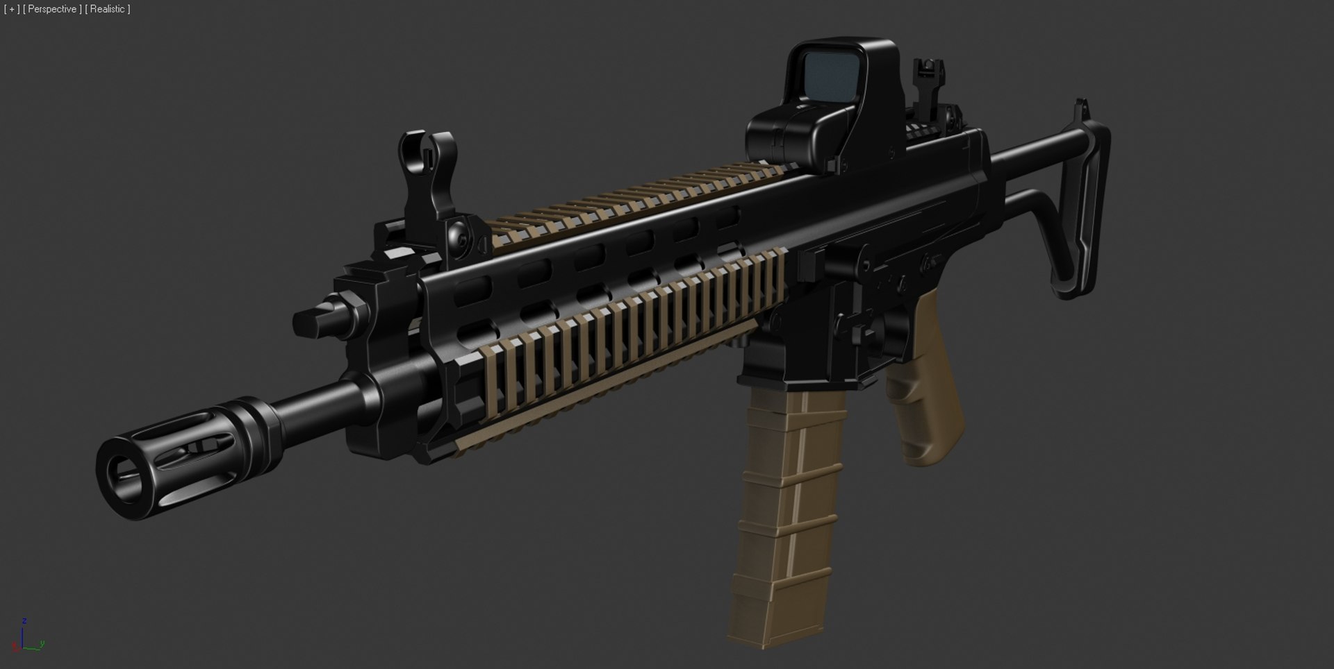 3d Model Robinson Xcr Weapon Assault Rifle