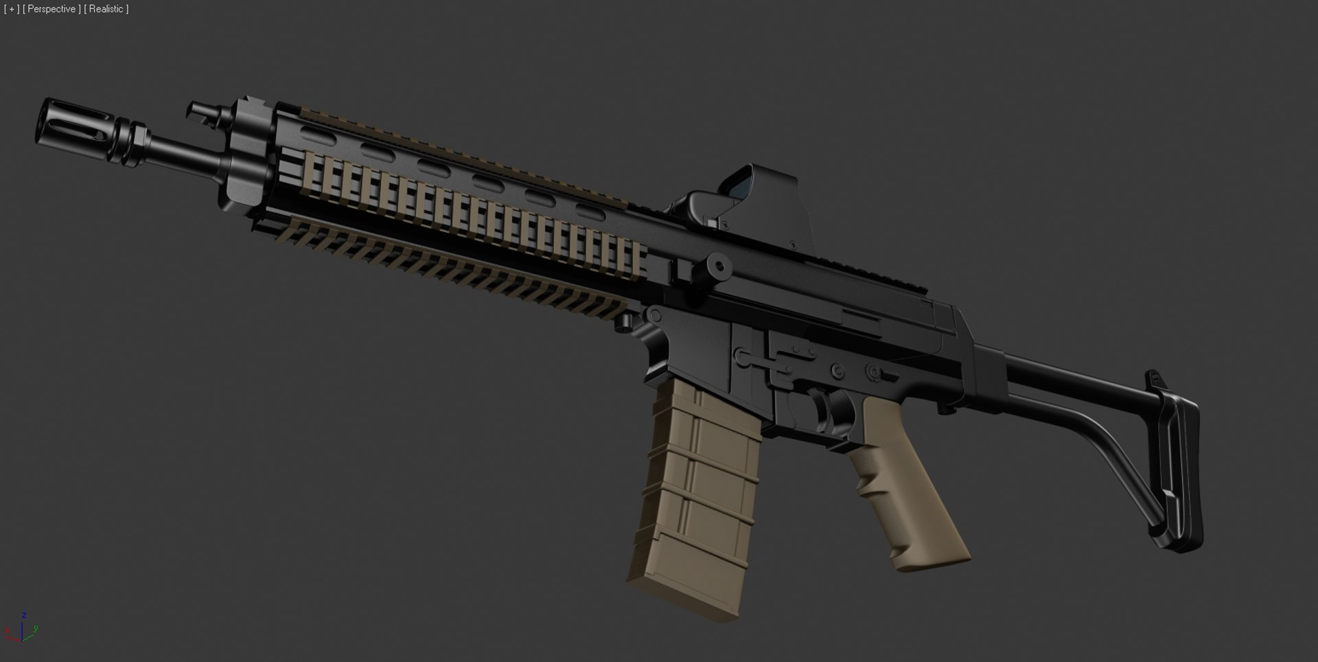 3d Model Robinson Xcr Weapon Assault Rifle