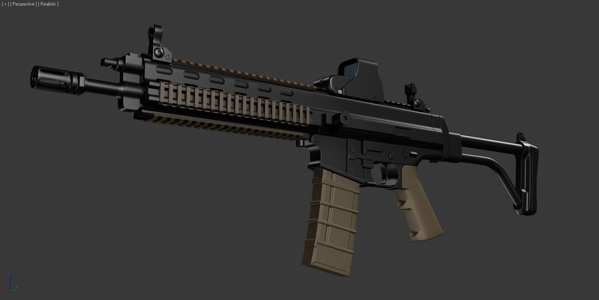 3d Model Robinson Xcr Weapon Assault Rifle